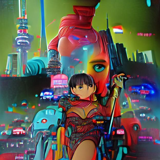 Little Shanghai is a teenaged super-heroine, and her red Robot's name is Ganbare Robocon ...