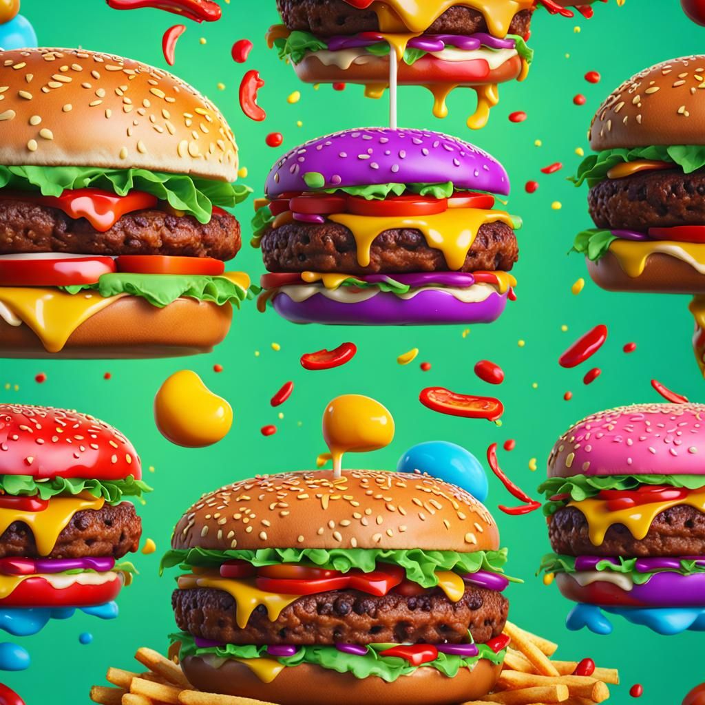 a classic burger - AI Generated Artwork - NightCafe Creator