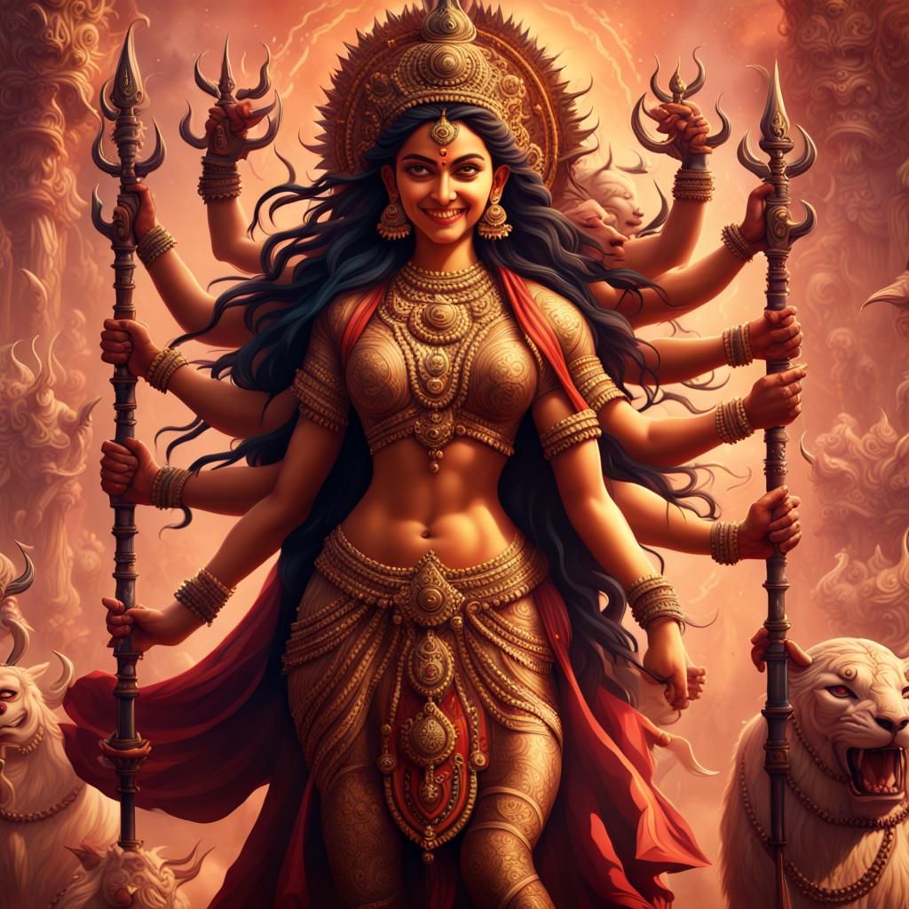 Goddess Durga - AI Generated Artwork - NightCafe Creator