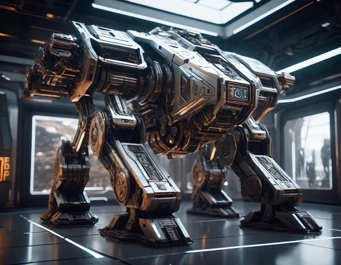 A futuristic defense mech - AI Generated Artwork - NightCafe Creator