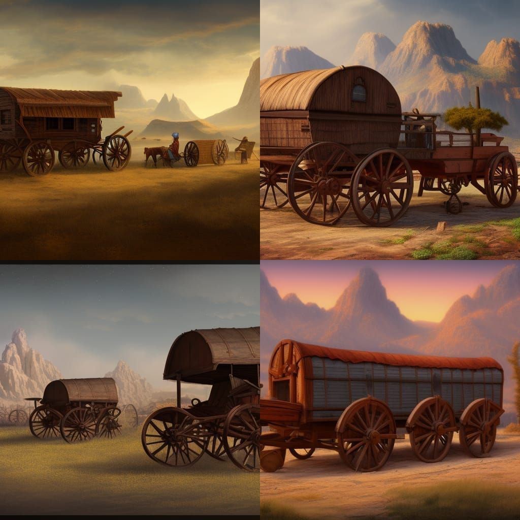Covered wagons - AI Generated Artwork - NightCafe Creator