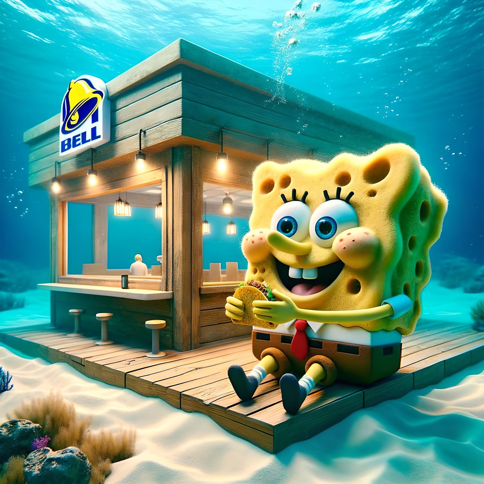 Spongebob @ Taco Bell - AI Generated Artwork - NightCafe Creator