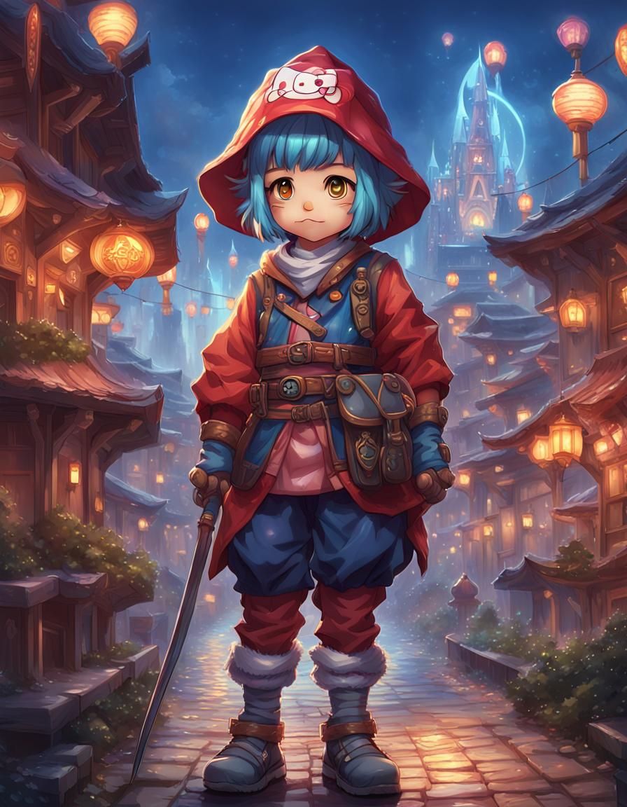 AD&D Fighter Hello Kitty Gnome 001 - AI Generated Artwork - NightCafe ...