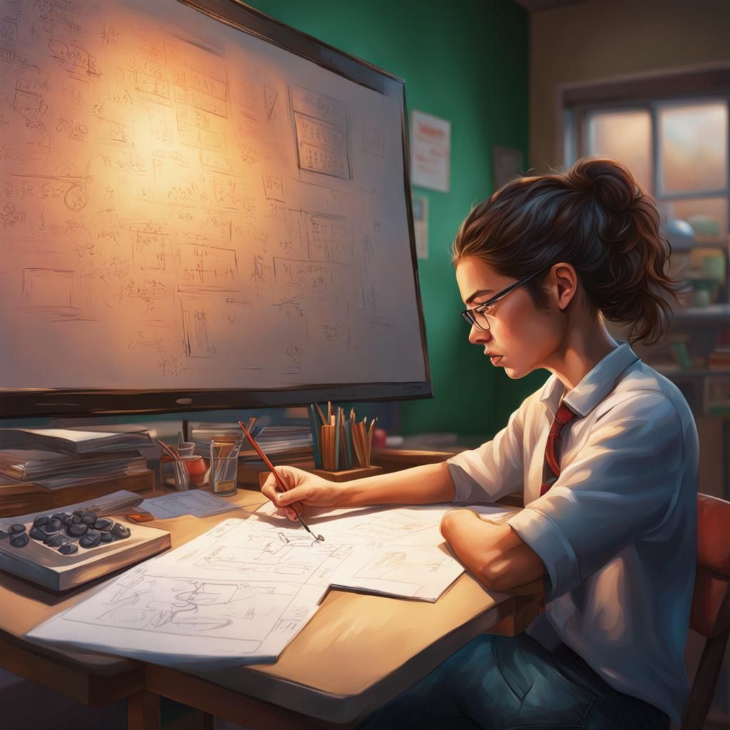 a student performing combined math operations - AI Generated Artwork ...