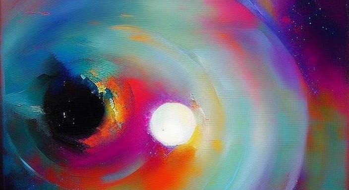 "Eclipse" moody atmospheric cosmic space abstract art complementary ...