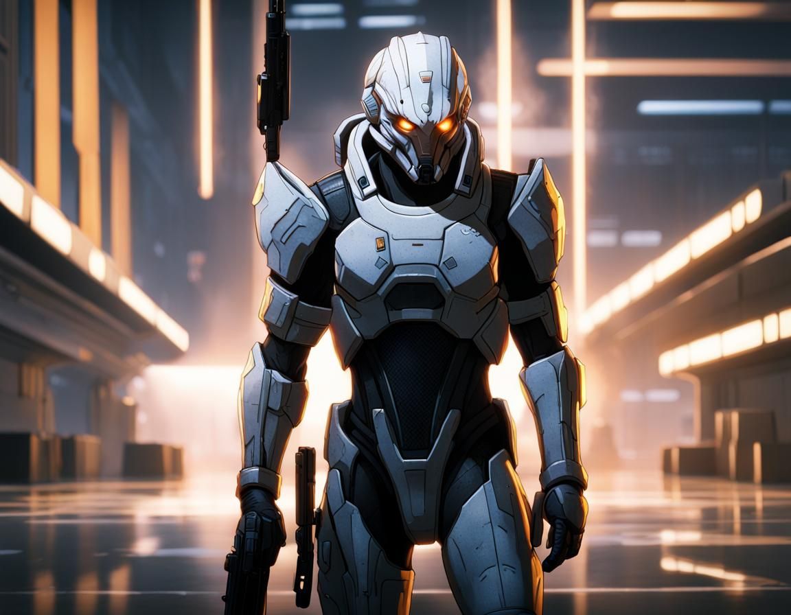 Mass Effect.: Cerberus Commando in training facility. Anime style. - AI ...