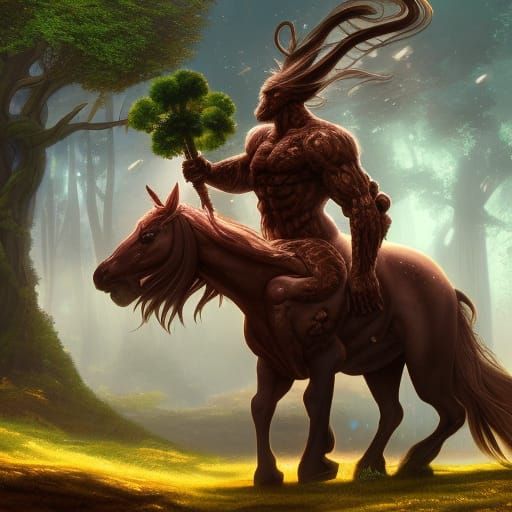 A huge centaur with a tree on its back. - AI Generated Artwork ...