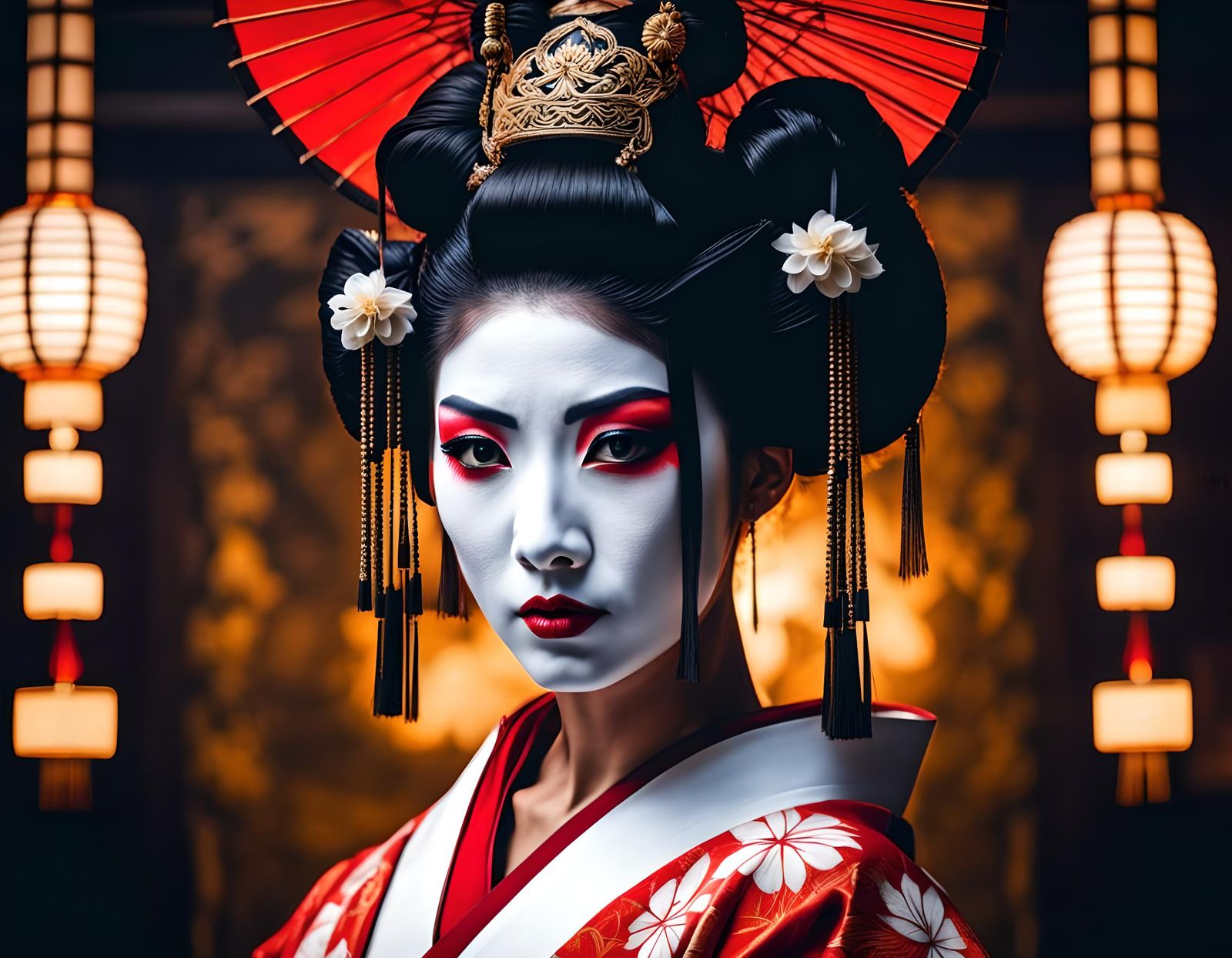 A young Japanese woman dressed as a geisha - AI Generated Artwork ...
