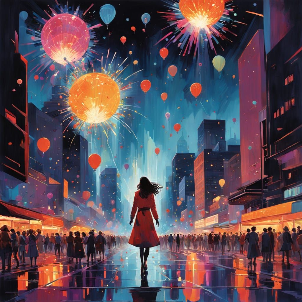 New year 2025 - Neon Futurism Cityscape at Night