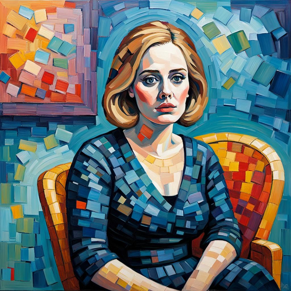 Adele sitting in the chair - AI Generated Artwork - NightCafe Creator