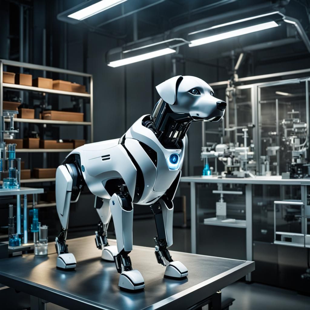 hi-tech futuristic robot-dog 4 - AI Generated Artwork - NightCafe Creator