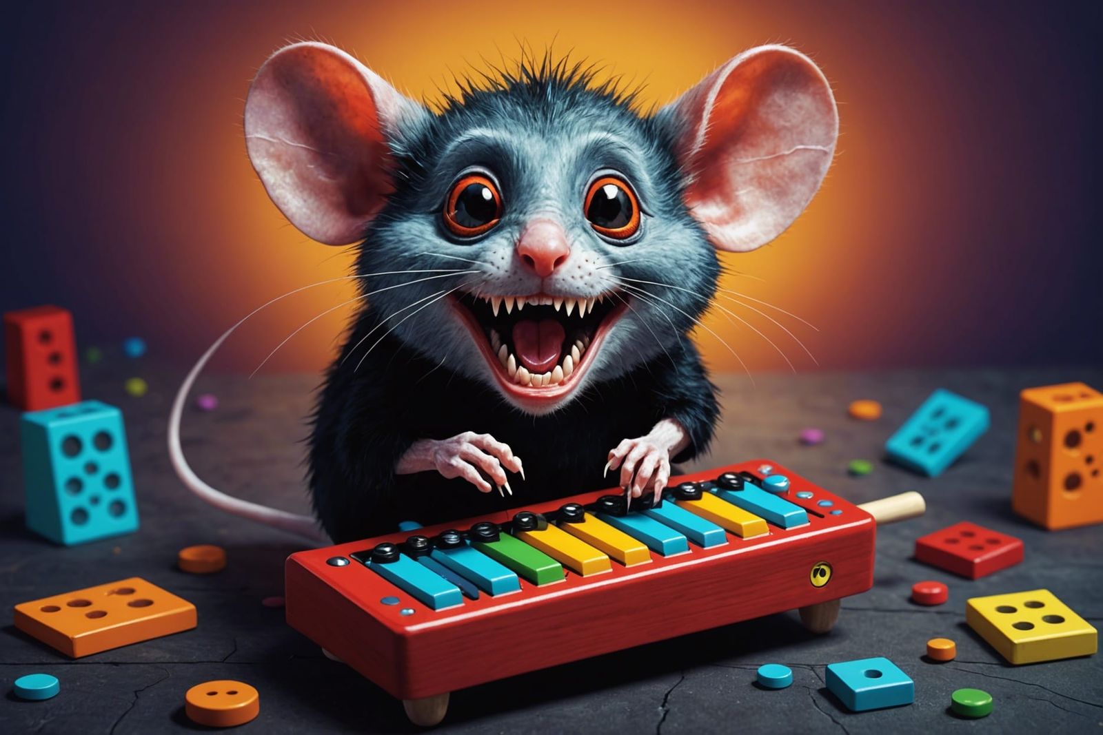Happy mouse with xylophone - AI Generated Artwork - NightCafe Creator