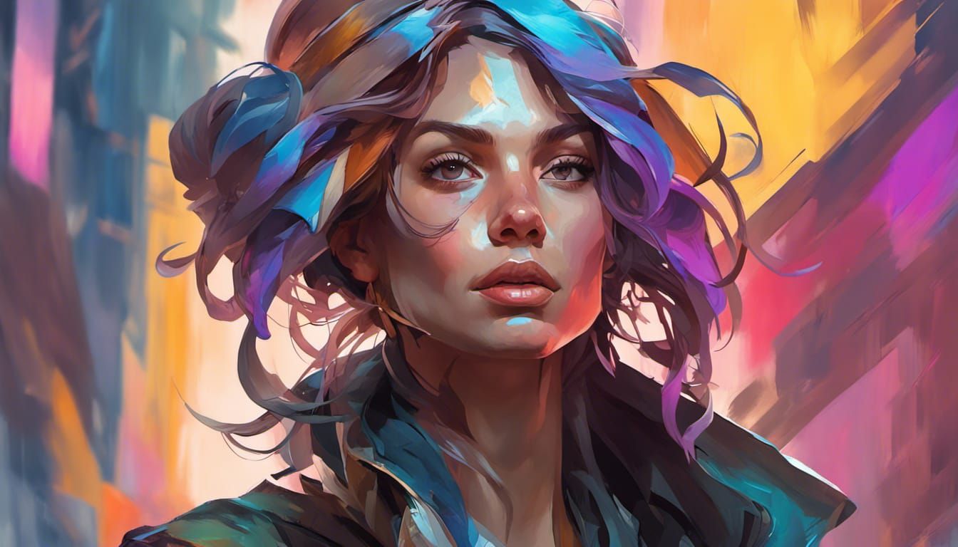 Evolved Creation Oil Painting. Portrait - AI Generated Artwork ...