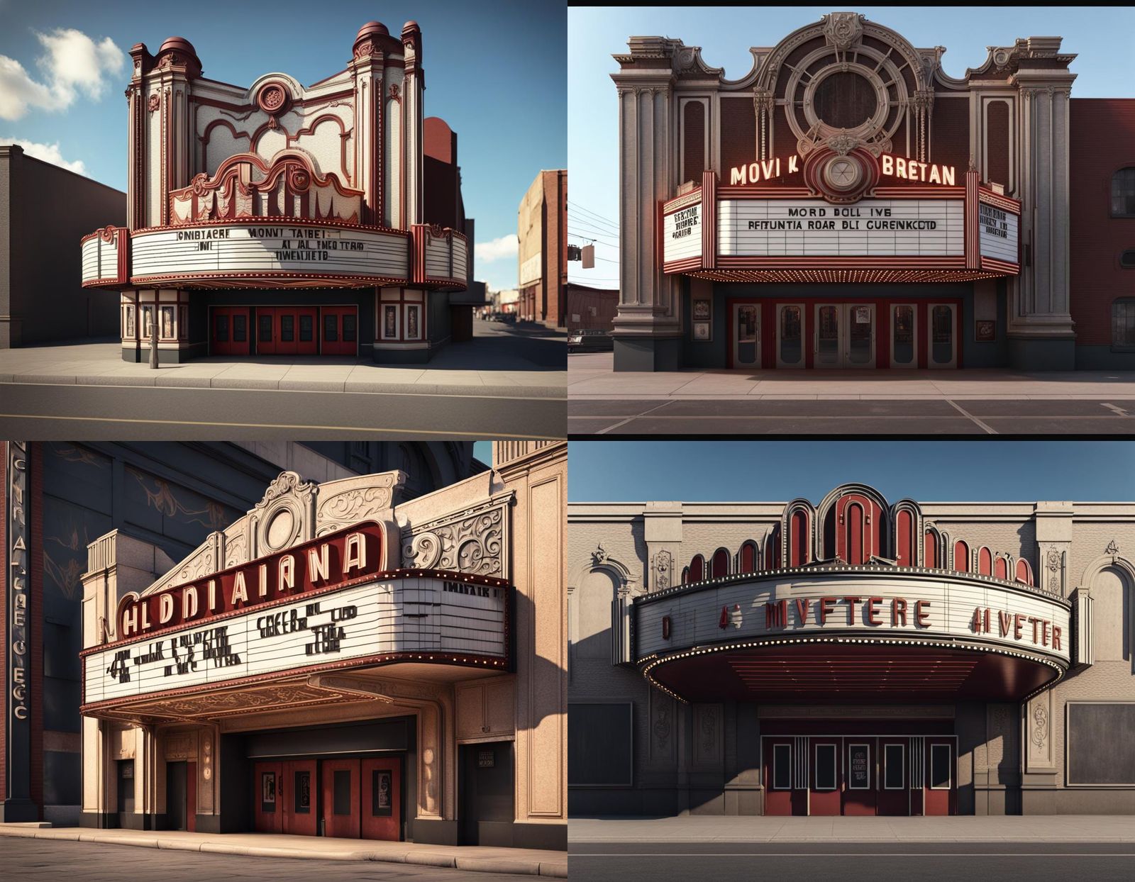 old movie theater exterior, 4k hyperdetailed - AI Generated Artwork - NightCafe Creator