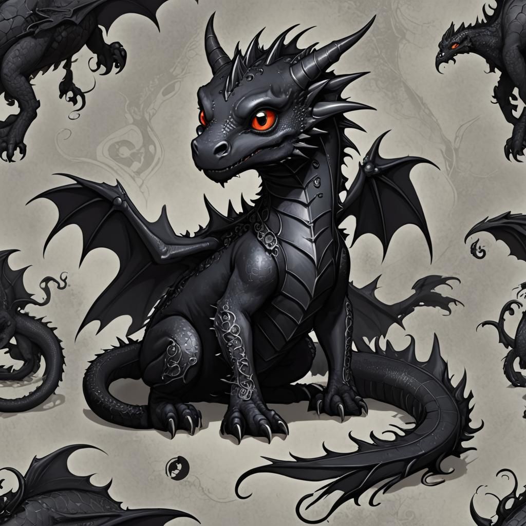 a cute goth dragon - AI Generated Artwork - NightCafe Creator