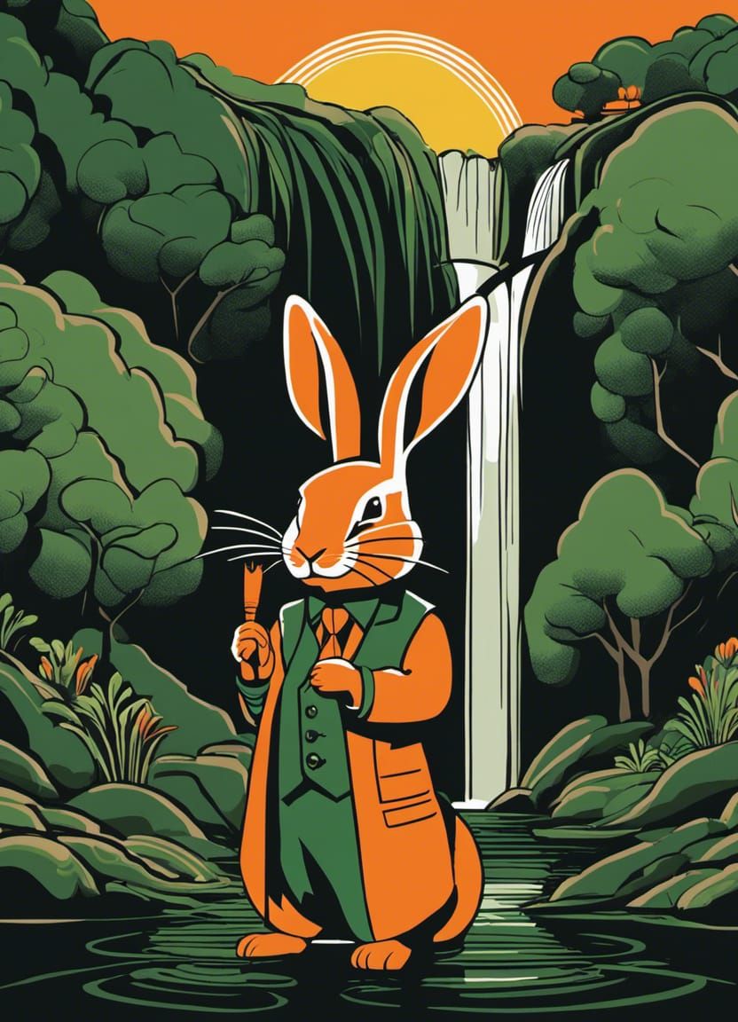 Rabbit in waistcoat eating a carrot - AI Generated Artwork - NightCafe ...