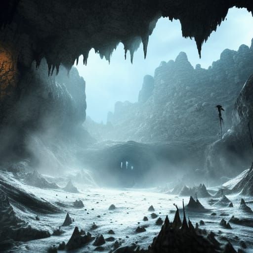 Cave, caves Epic cinematic brilliant stunning intricate meticulously ...