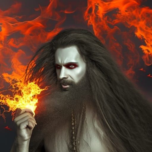 Vampire covered by fire. - AI Generated Artwork - NightCafe Creator