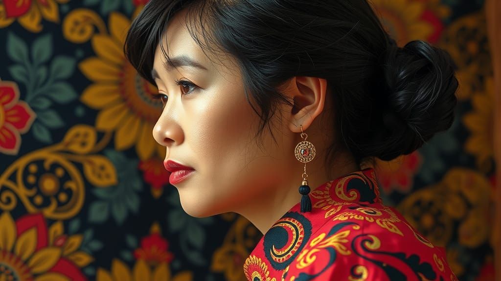 Exquisite Indonesian Woman in Traditional Elegance - AI Art