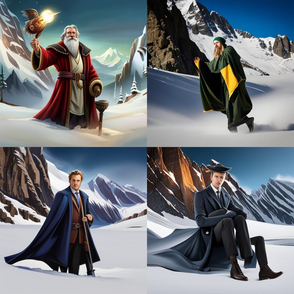 Ice Wizard and his Fire Owl - AI Generated Artwork - NightCafe Creator