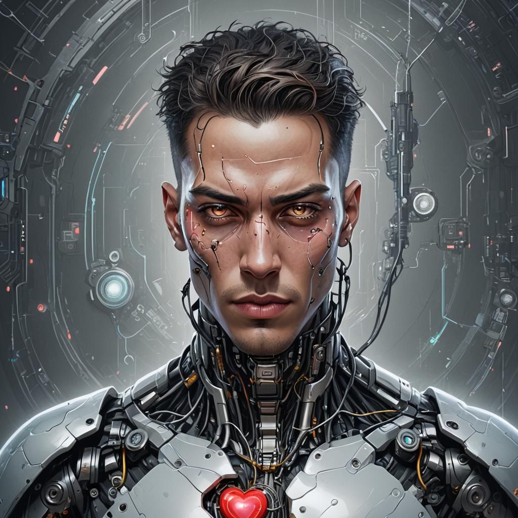 Handsome cyborg - AI Generated Artwork - NightCafe Creator