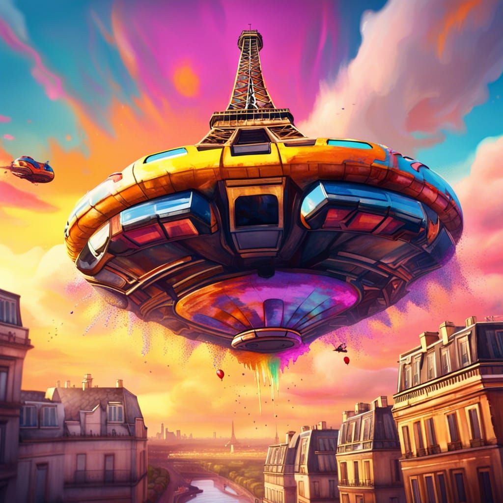When you Steal the Eiffel Tower! - AI Generated Artwork - NightCafe Creator