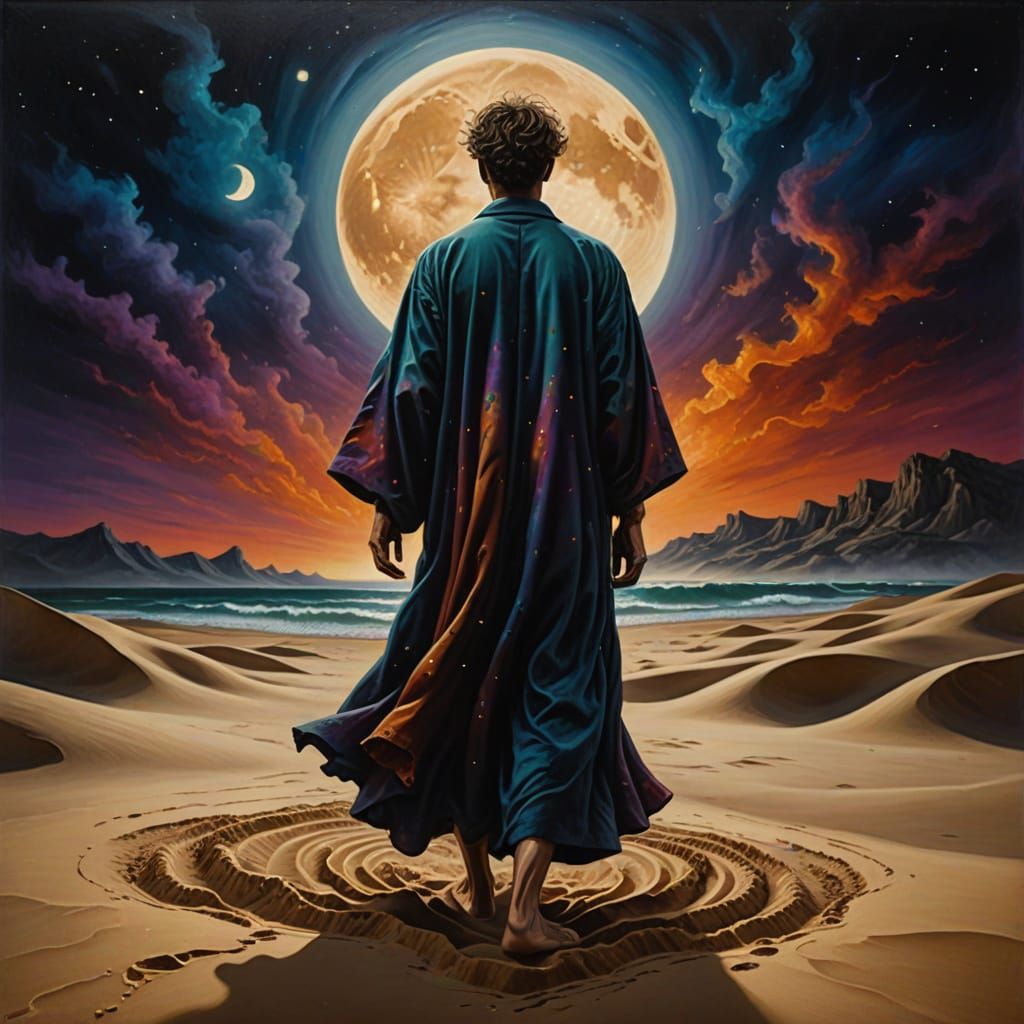 Ethereal Sandman in Dark Dreamscape - AI Art