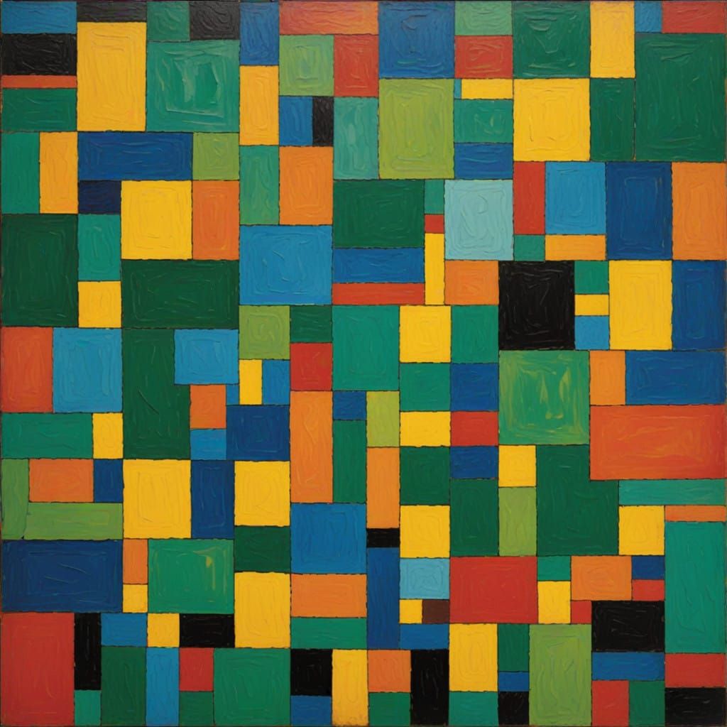 colorful neo cubism - Vibrant Neo-Cubist Fragmentations