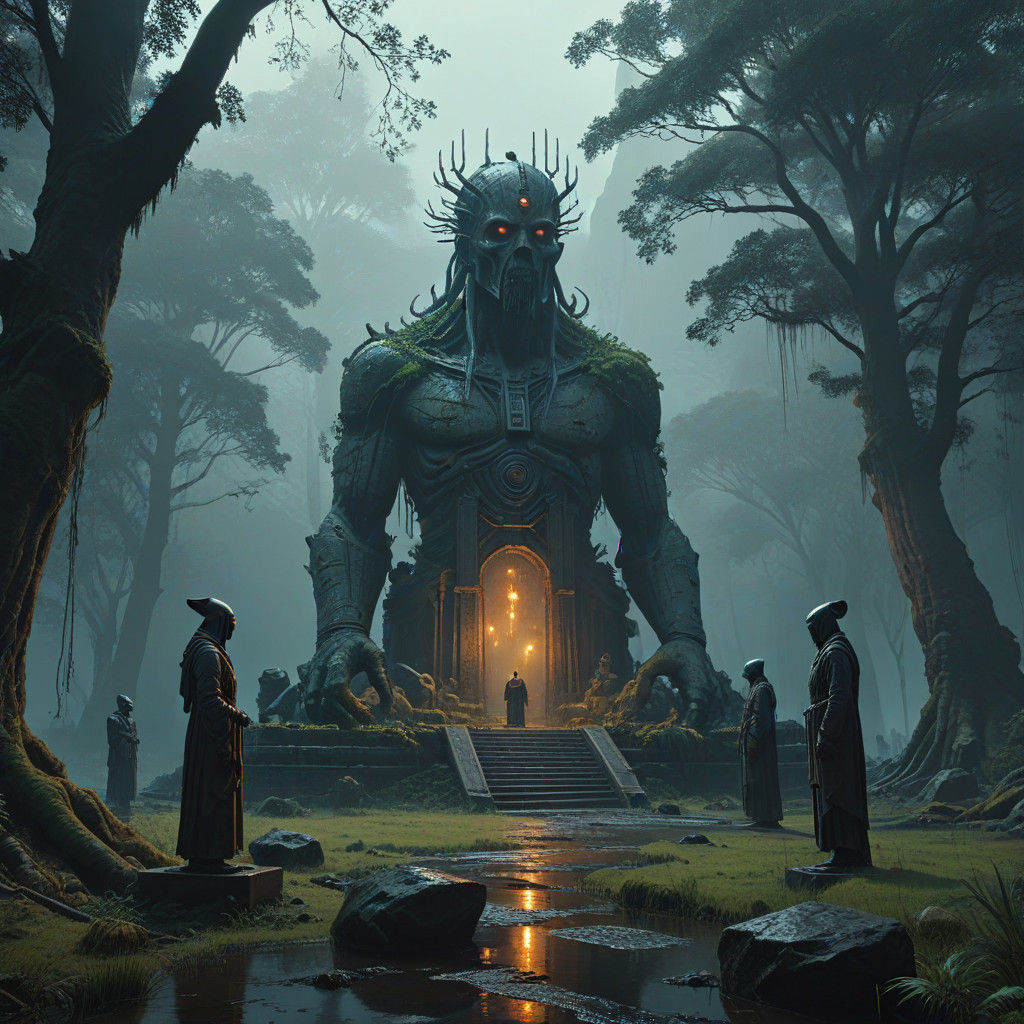 Ancient Gods of Amazonia Confronted in a Forgotten... - AI Art