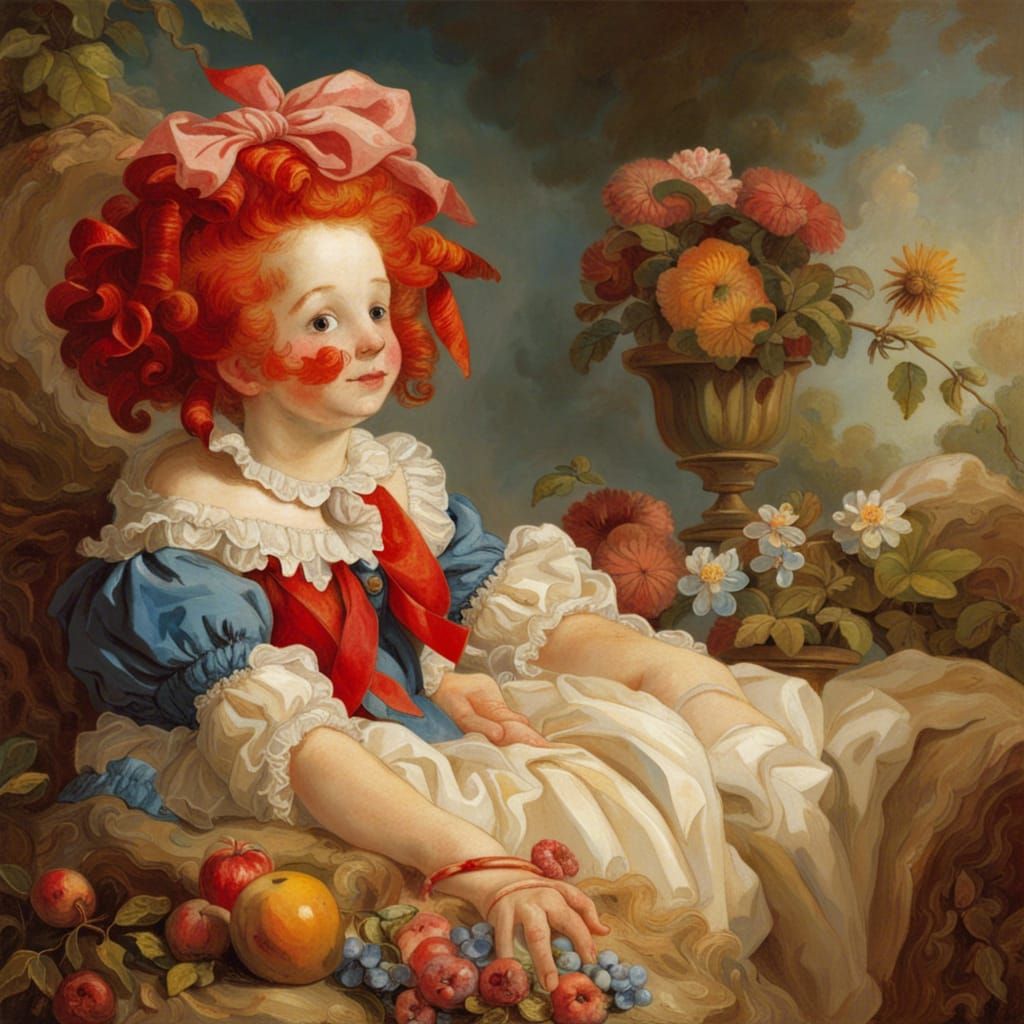 Raggedy Anne, Fragonard, Bosche - AI Generated Artwork - NightCafe Creator