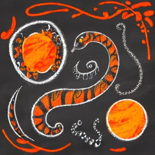 Orange corn snake Chalk drawing I - AI Generated Artwork - NightCafe ...