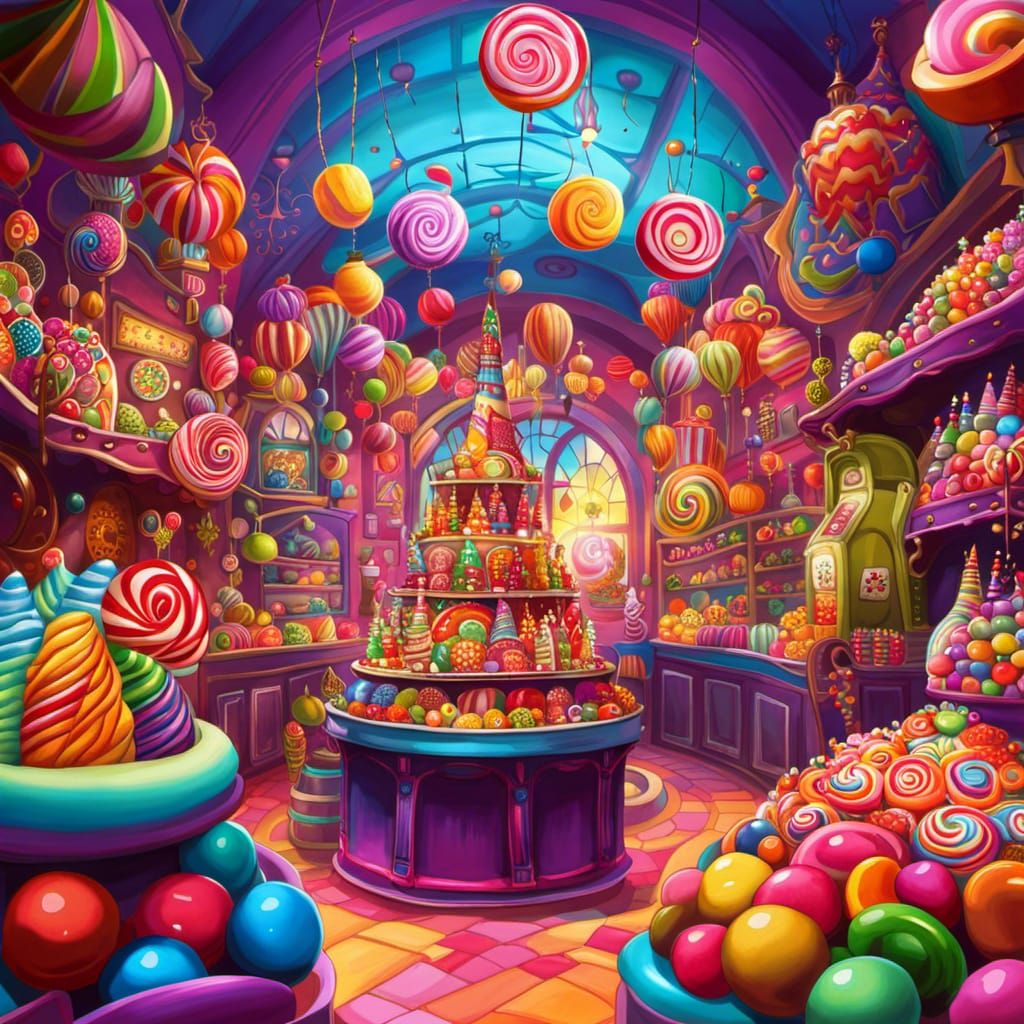 Magic Candy Shop - AI Generated Artwork - NightCafe Creator