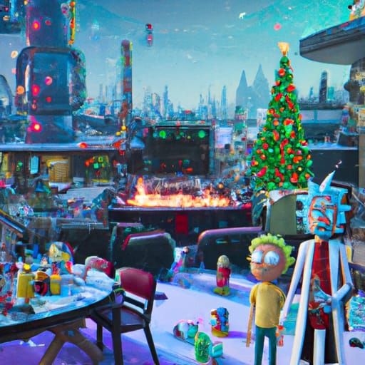 Rick and Morty in a christmas dimension - AI Generated Artwork ...
