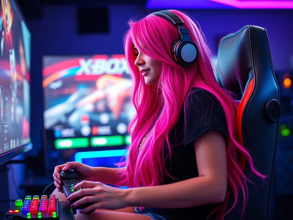 Gamercore Goddess in Hyper Realistic Style - AI Art