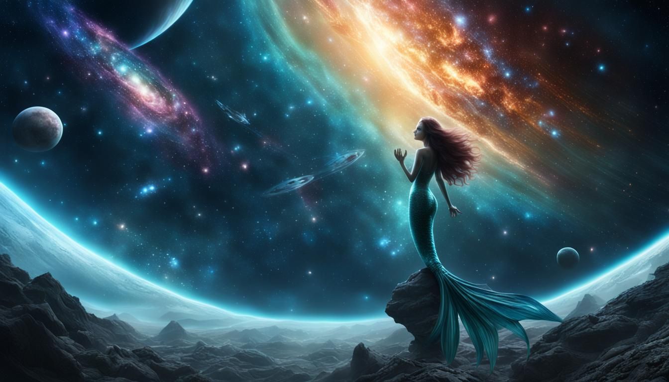 A Space mermaid in the Milky Way - AI Generated Artwork - NightCafe Creator
