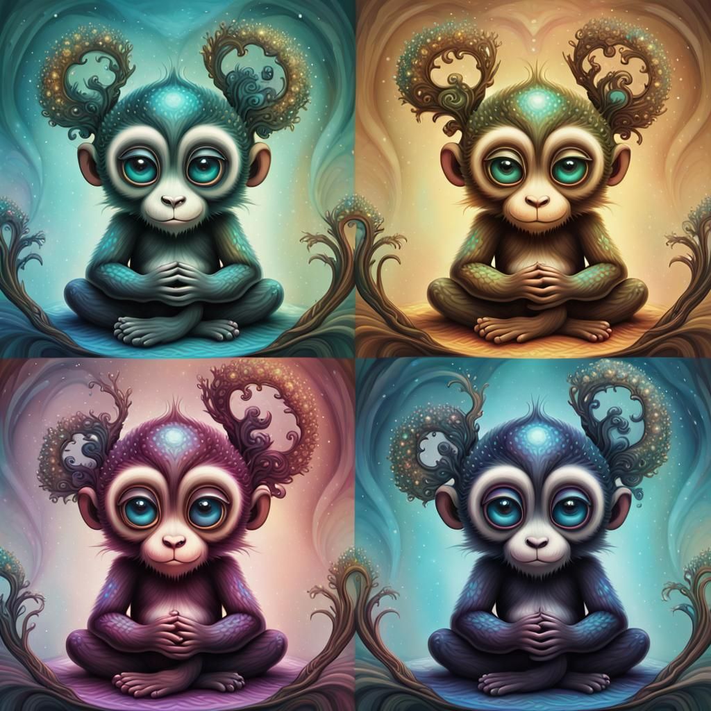 Yoga Monkeys - AI Generated Artwork - NightCafe Creator