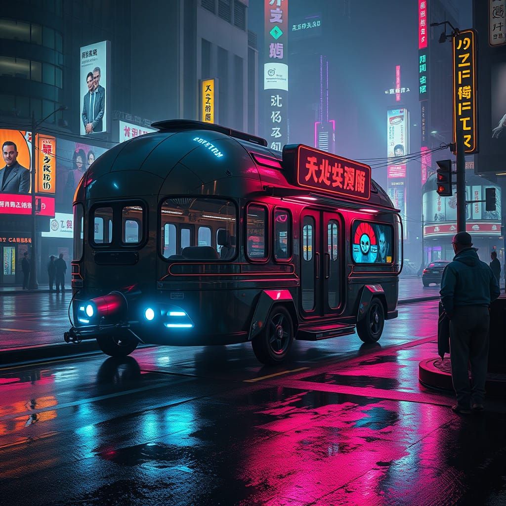 Cyberpunk chinese Caravan cyberpunk 2099 blade runner 2049 neon