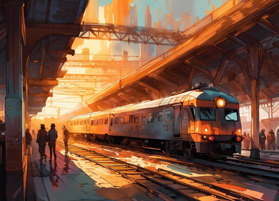 the train ride home - AI Generated Artwork - NightCafe Creator