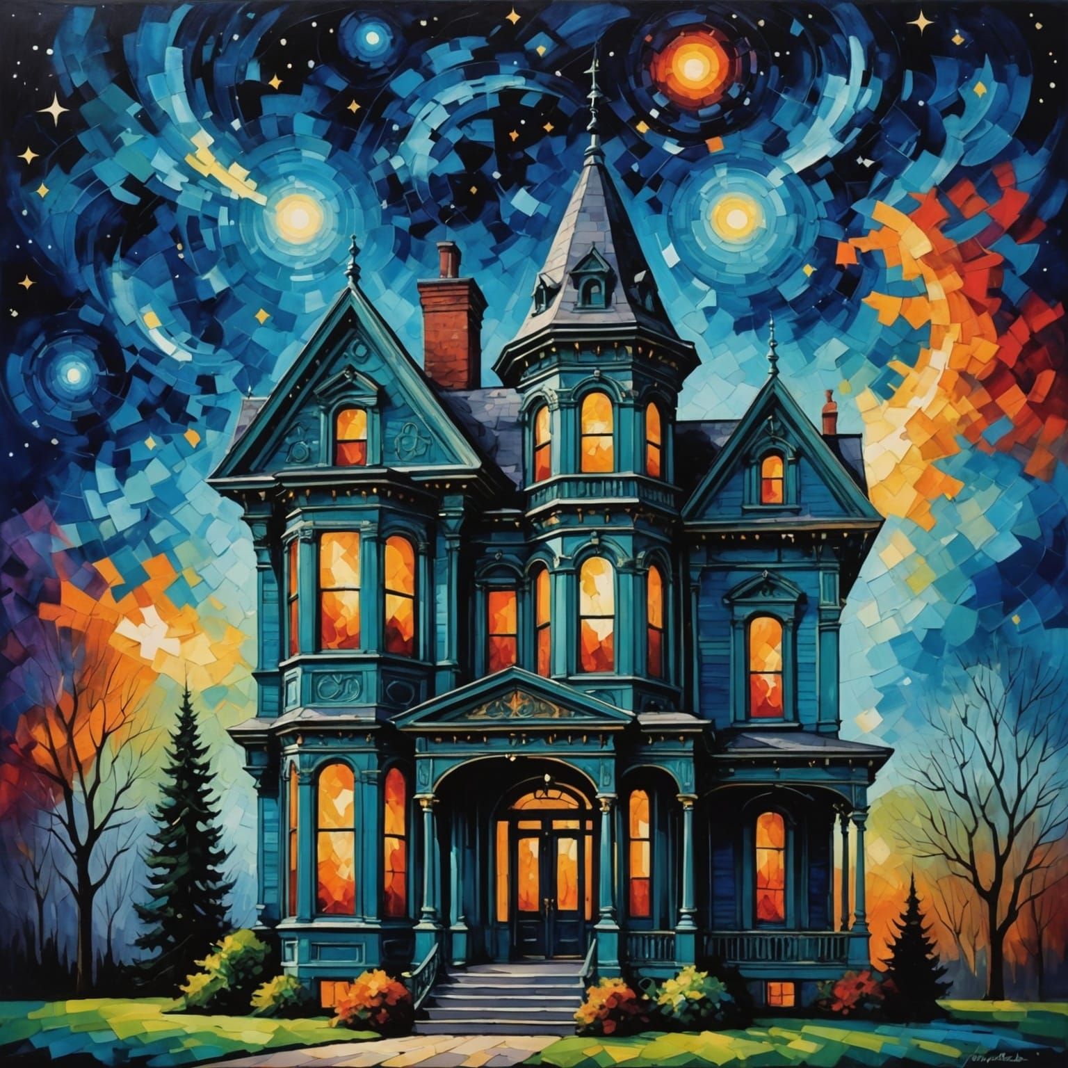 The magic of home! - Ethereal Victorian Mansion in Starry Sk...