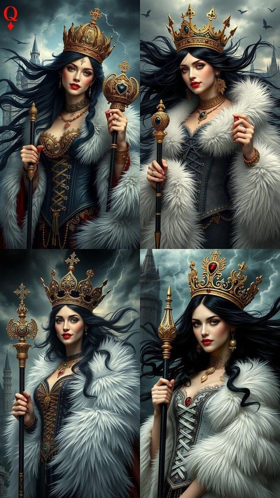 Gothic Queen of Spades in Regal Splendor - AI Art