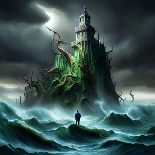 An enormous horror monster, eldritch horror, inspired by Lovecraft ...