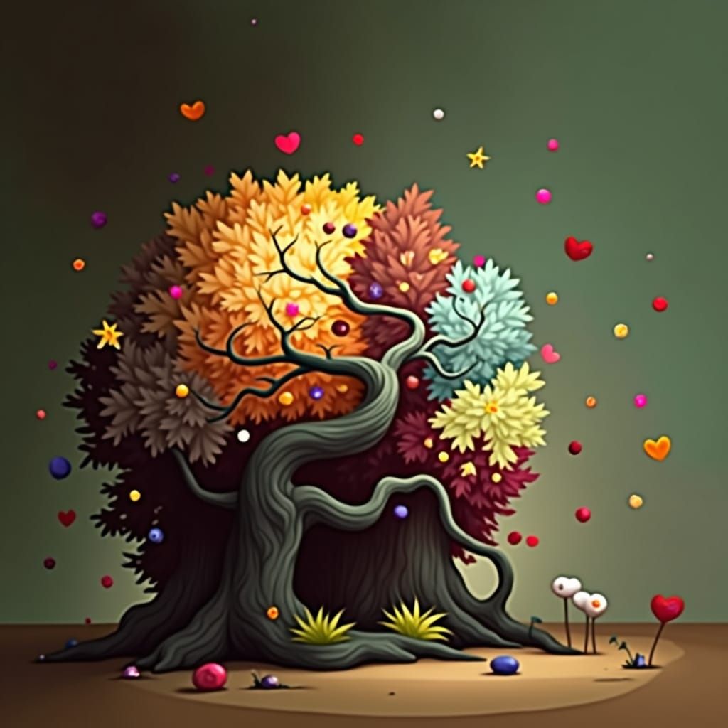 Vibrant Wood Nymph Portrait in Pop Art Style - AI Art