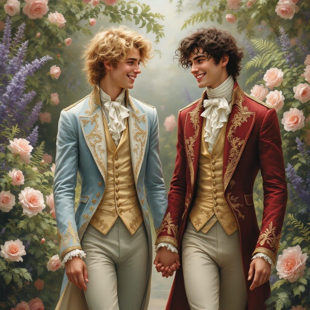 Rococo Couple in the Style of François Boucher