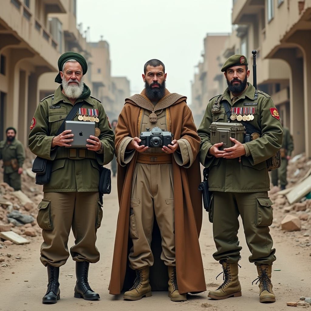 Modern-Day Magi in War-Torn Bethlehem - AI Art