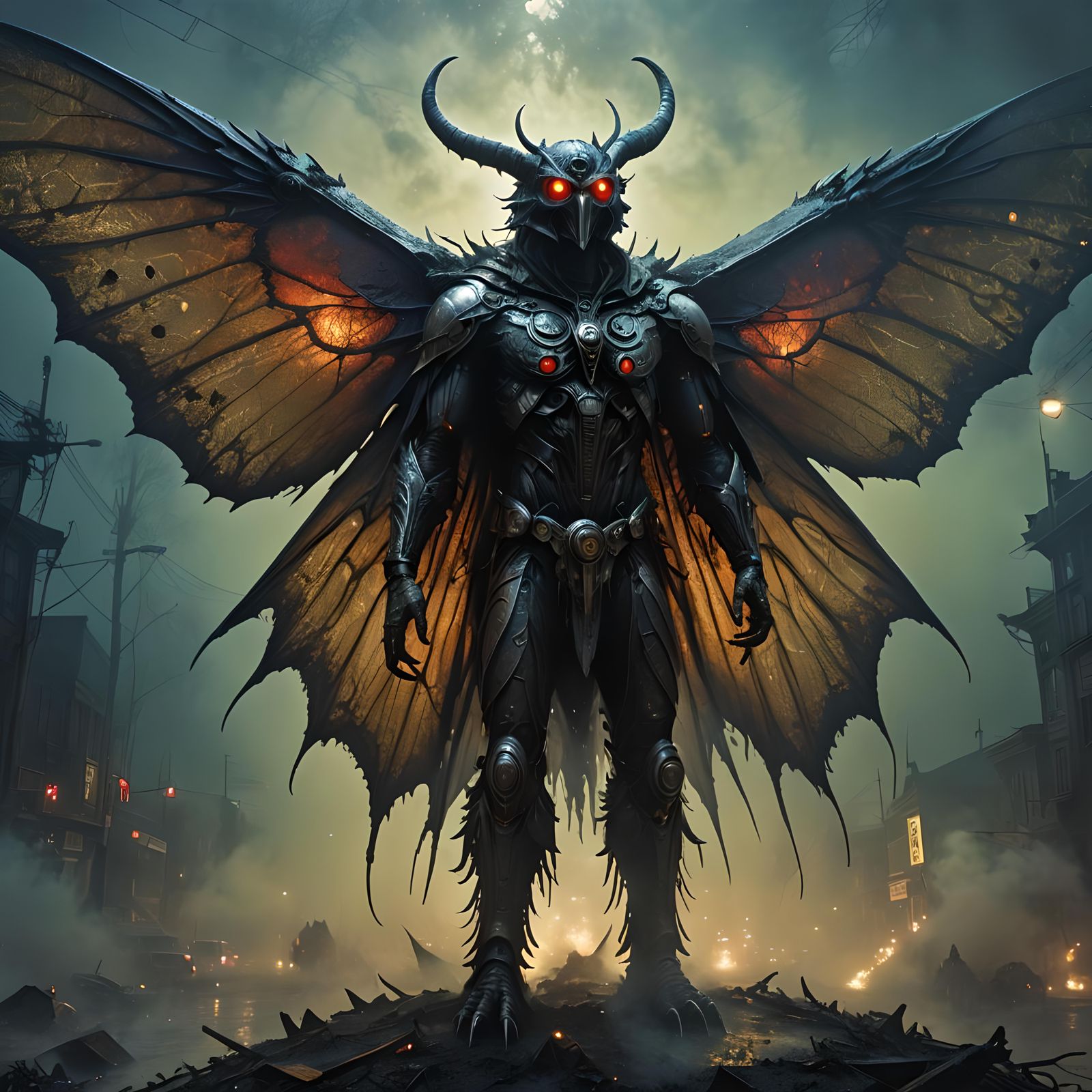 The Mothman (Demon series) - AI Generated Artwork - NightCafe Creator