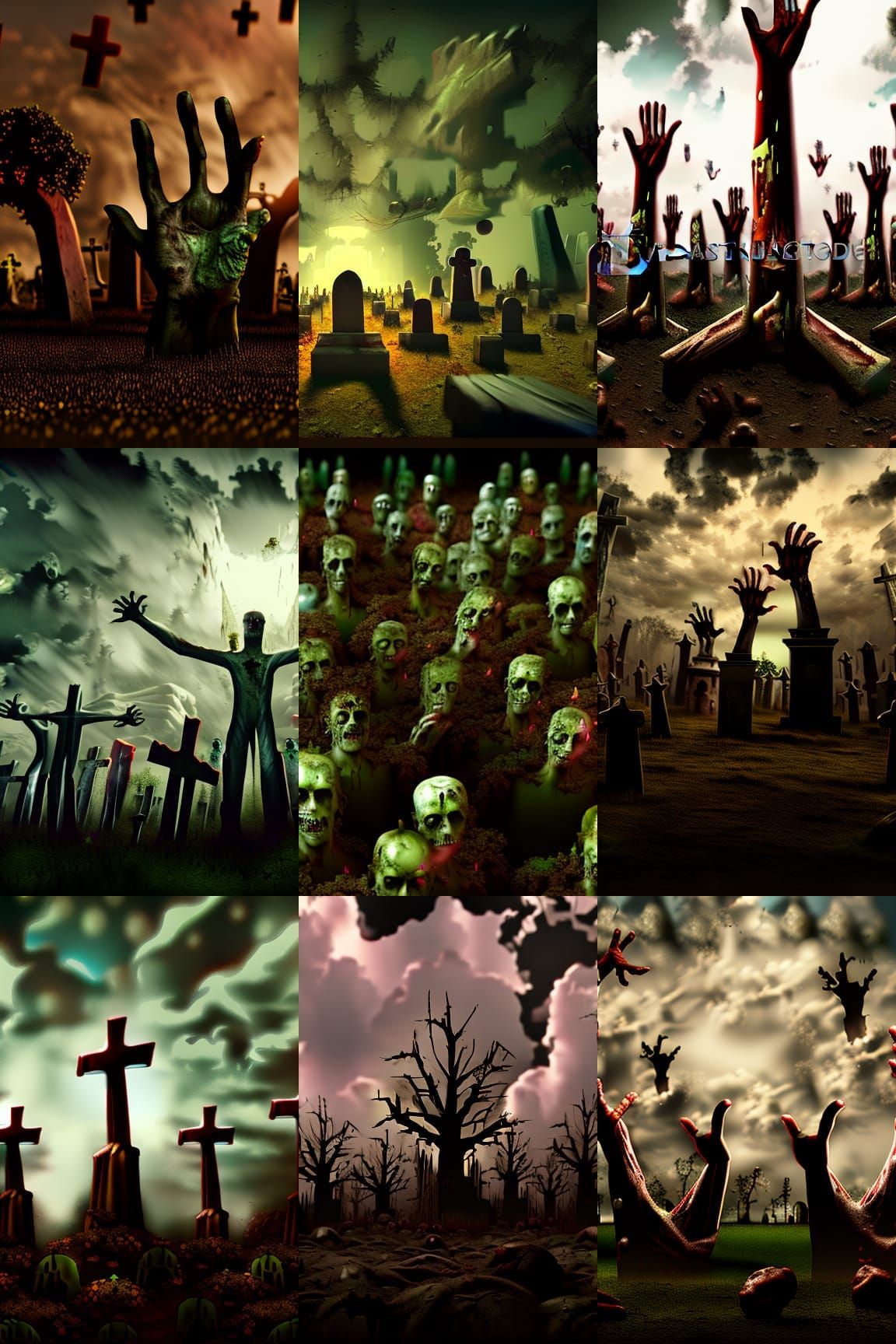 Zombie Graveyard - AI Generated Artwork - NightCafe Creator
