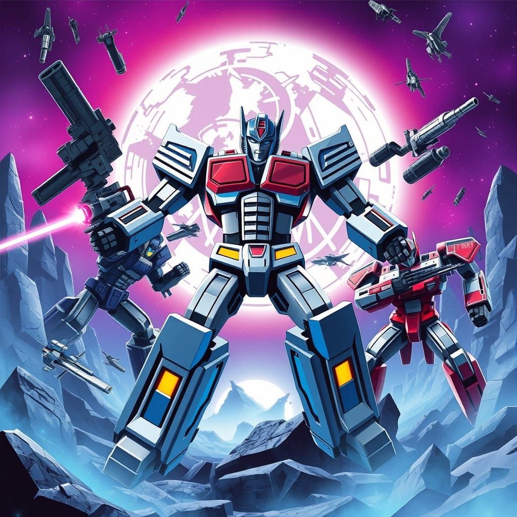 Cybertron Battle Backdrop - Cybertronian Warzone Landscape i...