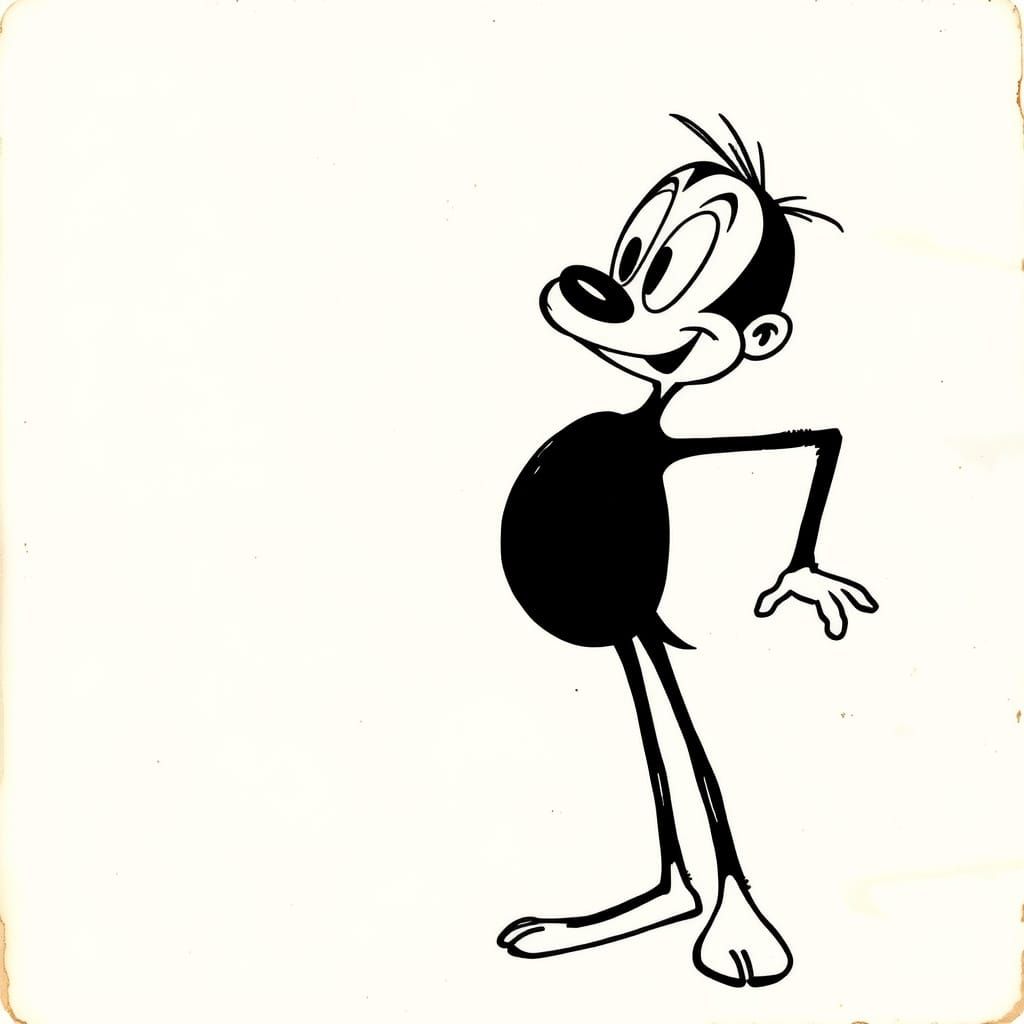 Early Cartoon Characters in Rubber Hose Style - AI Art