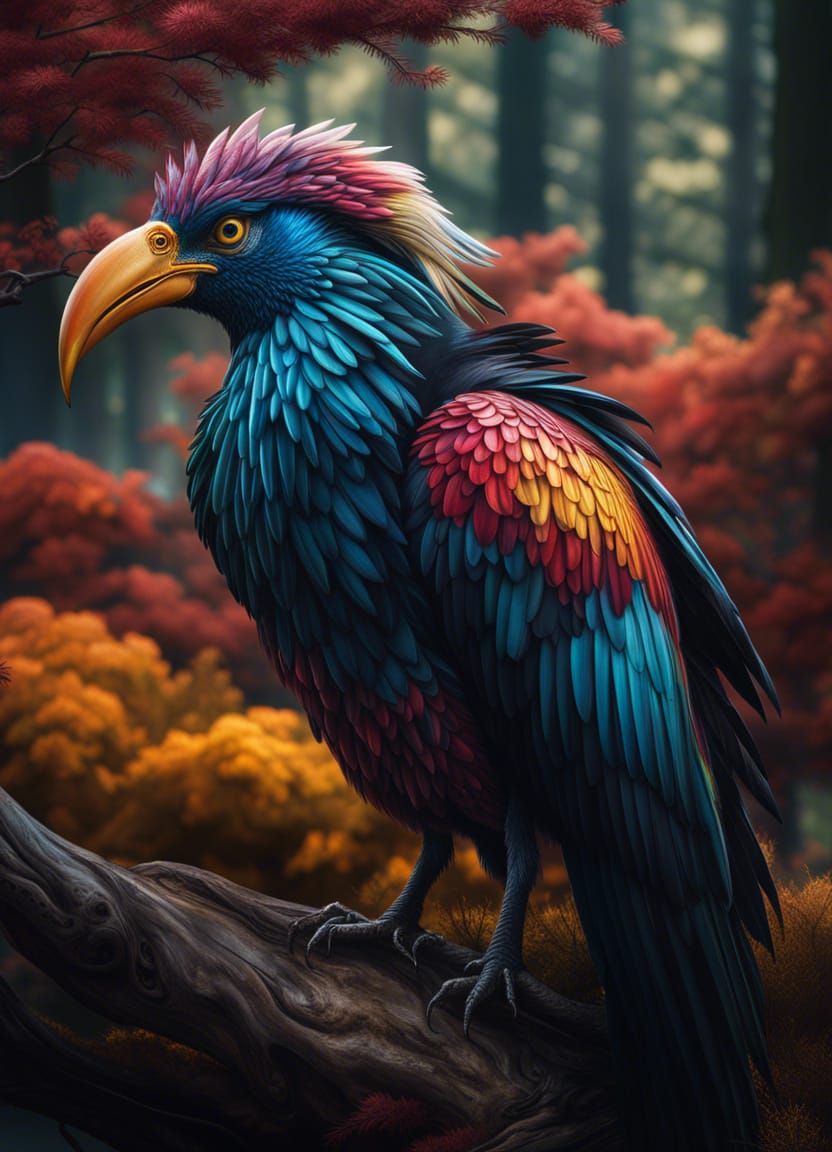 colorful mythical bird
