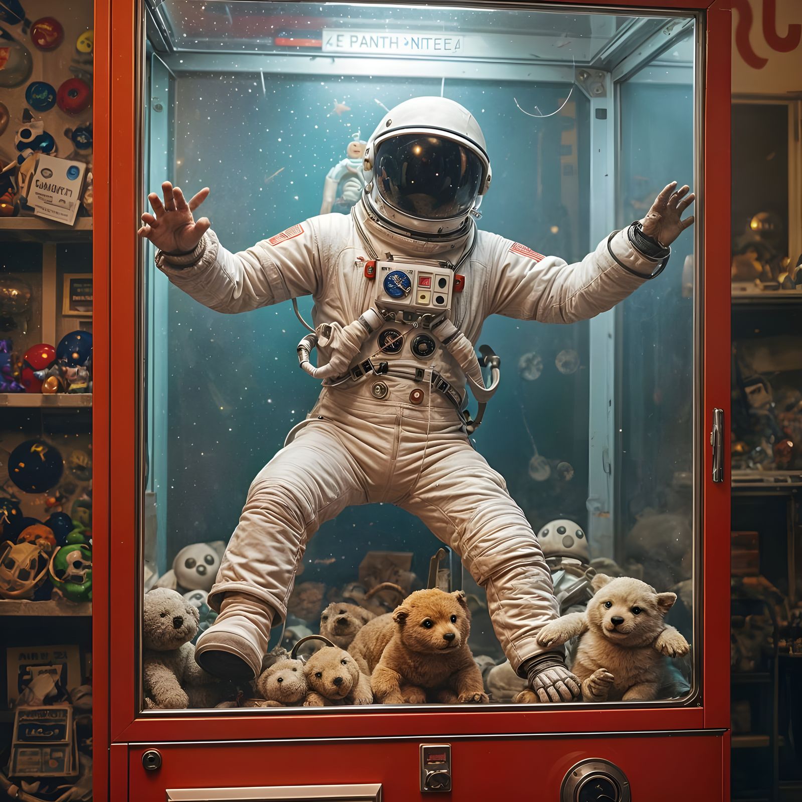 Spaceman stuck in a Claw Machine - Spaceman Trapped in a Re...